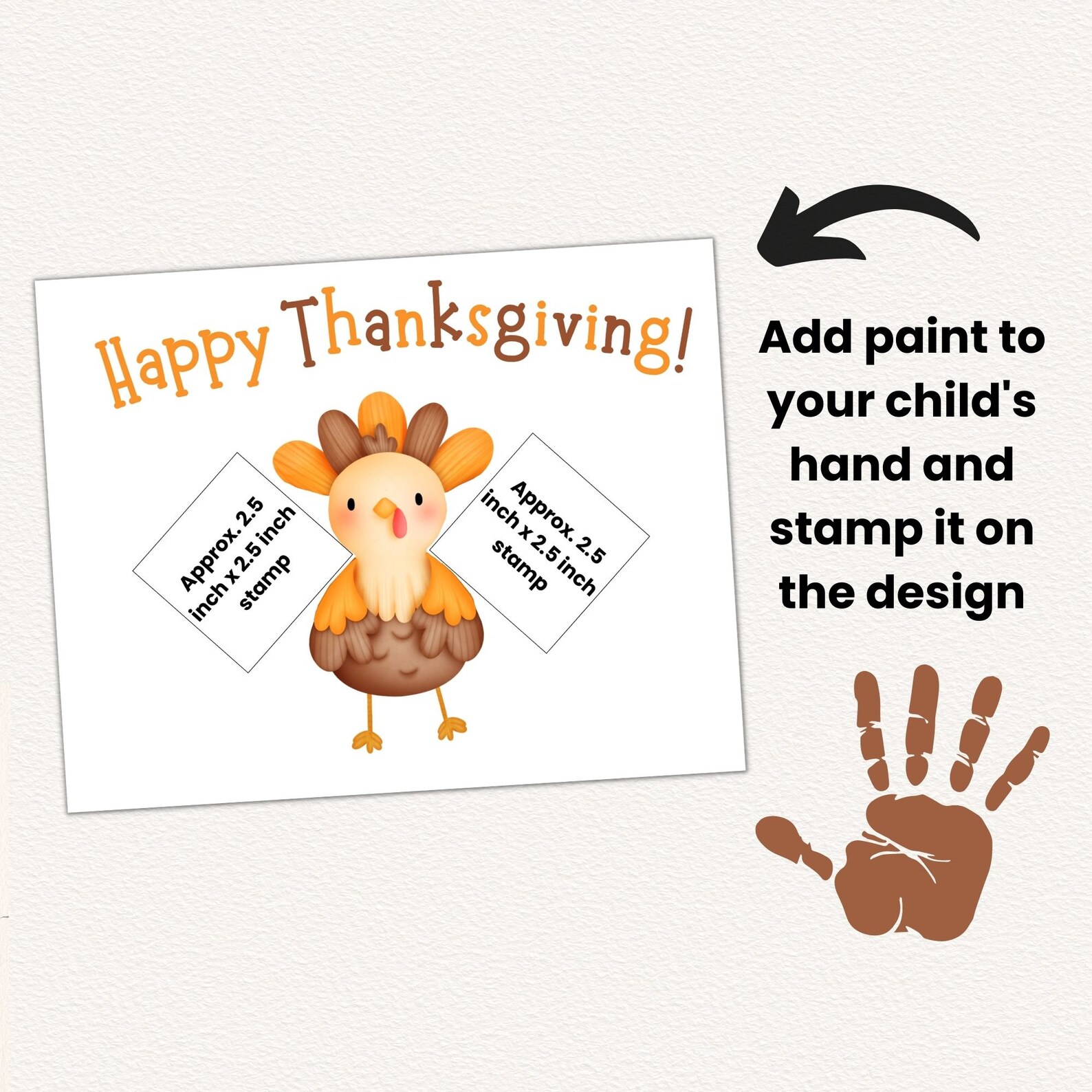 Happy Thanksgiving Handprint Craft, Toddler Thanksgiving Activity ...