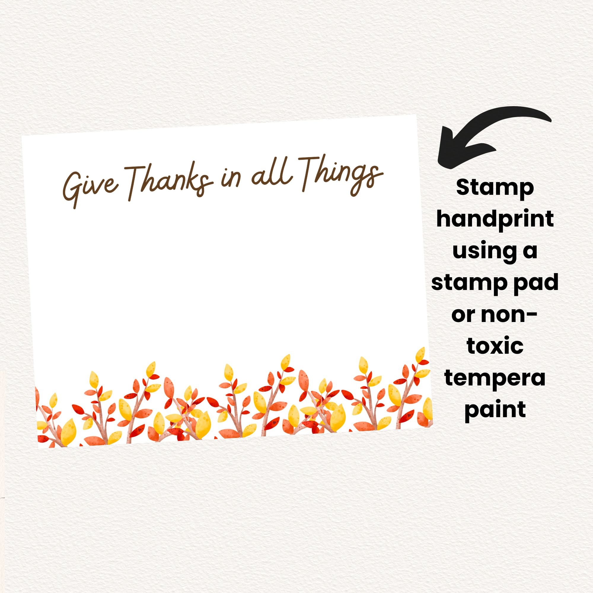 Give Thanks Handprint Craft, Fall Handprint Craft, Autumn Handprint Art ...