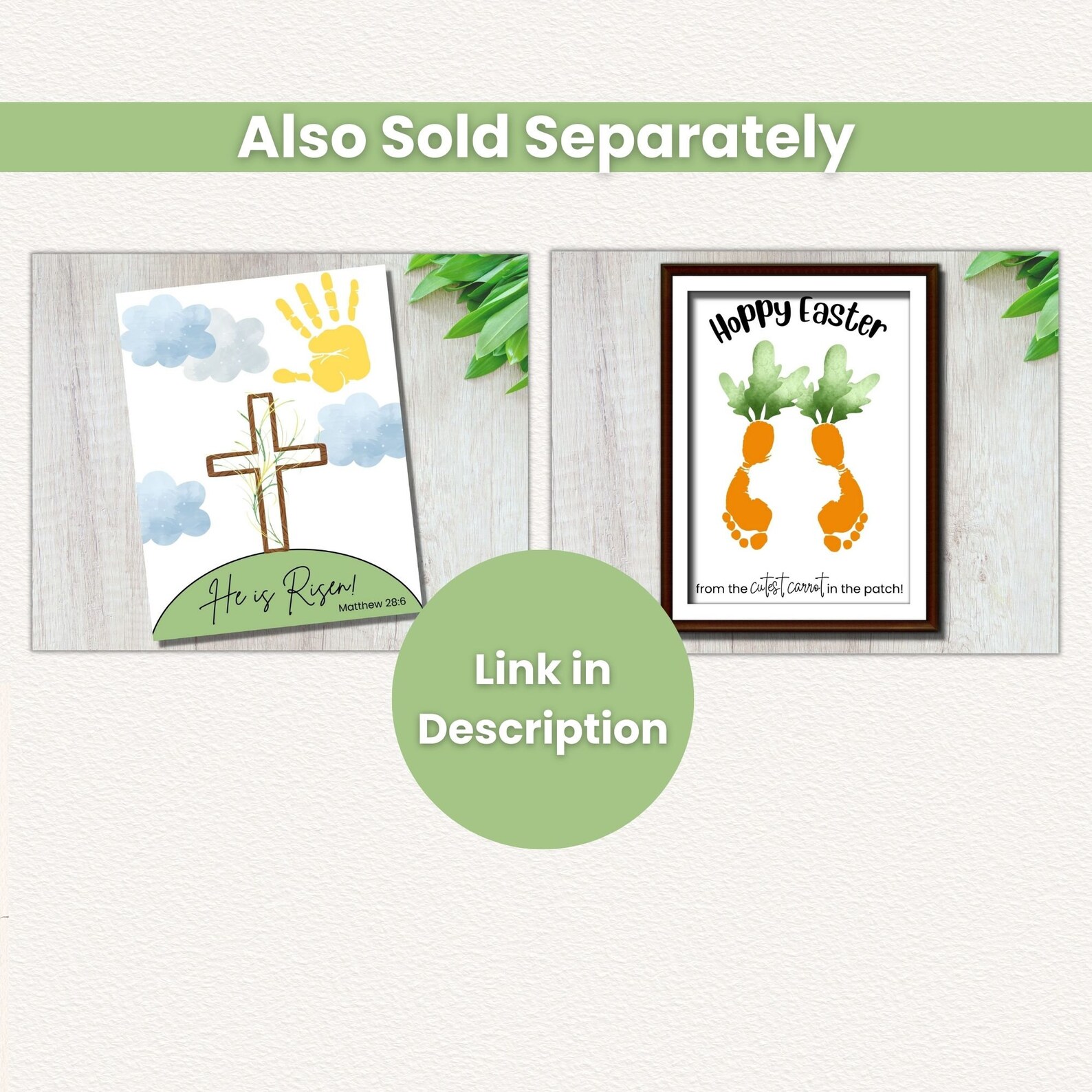 Easter Handprint and Footprint Art Craft Bundle for Toddlers, He is ...