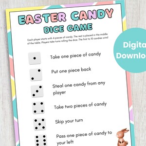 Easter Candy Dice Game Easter Party Game for Kids and Adults - Etsy