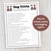 Dog Trivia Game, Dog Party Game, Pet Trivia, Dog Party Activity, Pet ...