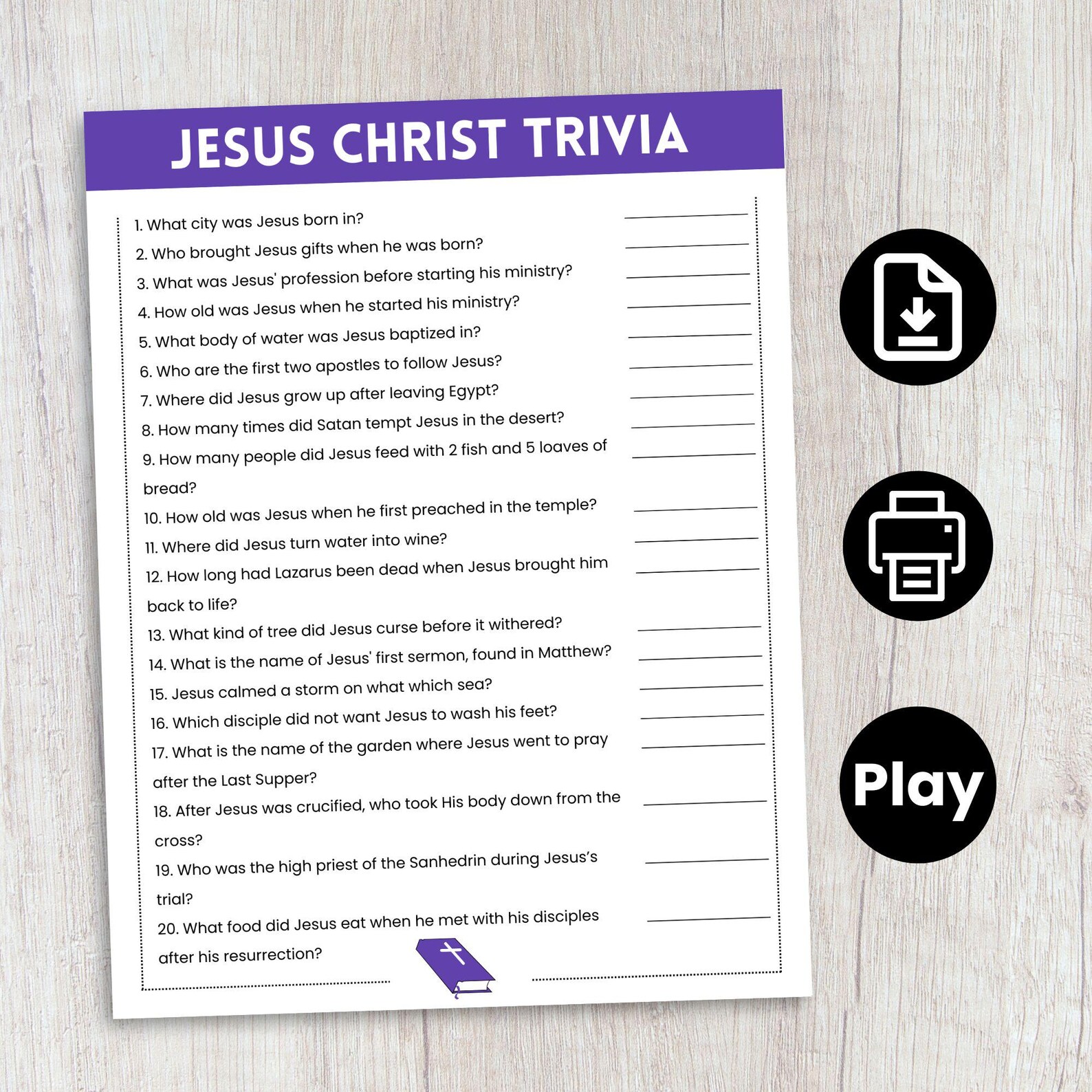Jesus Trivia Game, Women's Ministry Game, Small Group Activity, Youth ...
