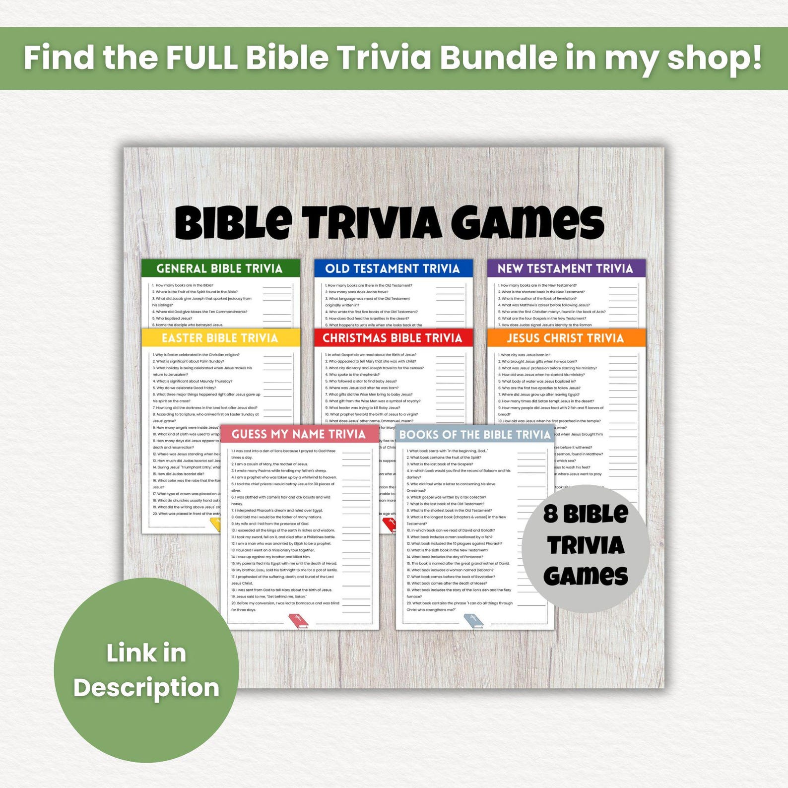 Easter Bible Trivia Game, Holy Week Printable, Easter Sunday School ...