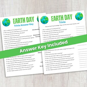 Earth Day Trivia for Teens and Adults, Earth Day Activity, Earth Day ...