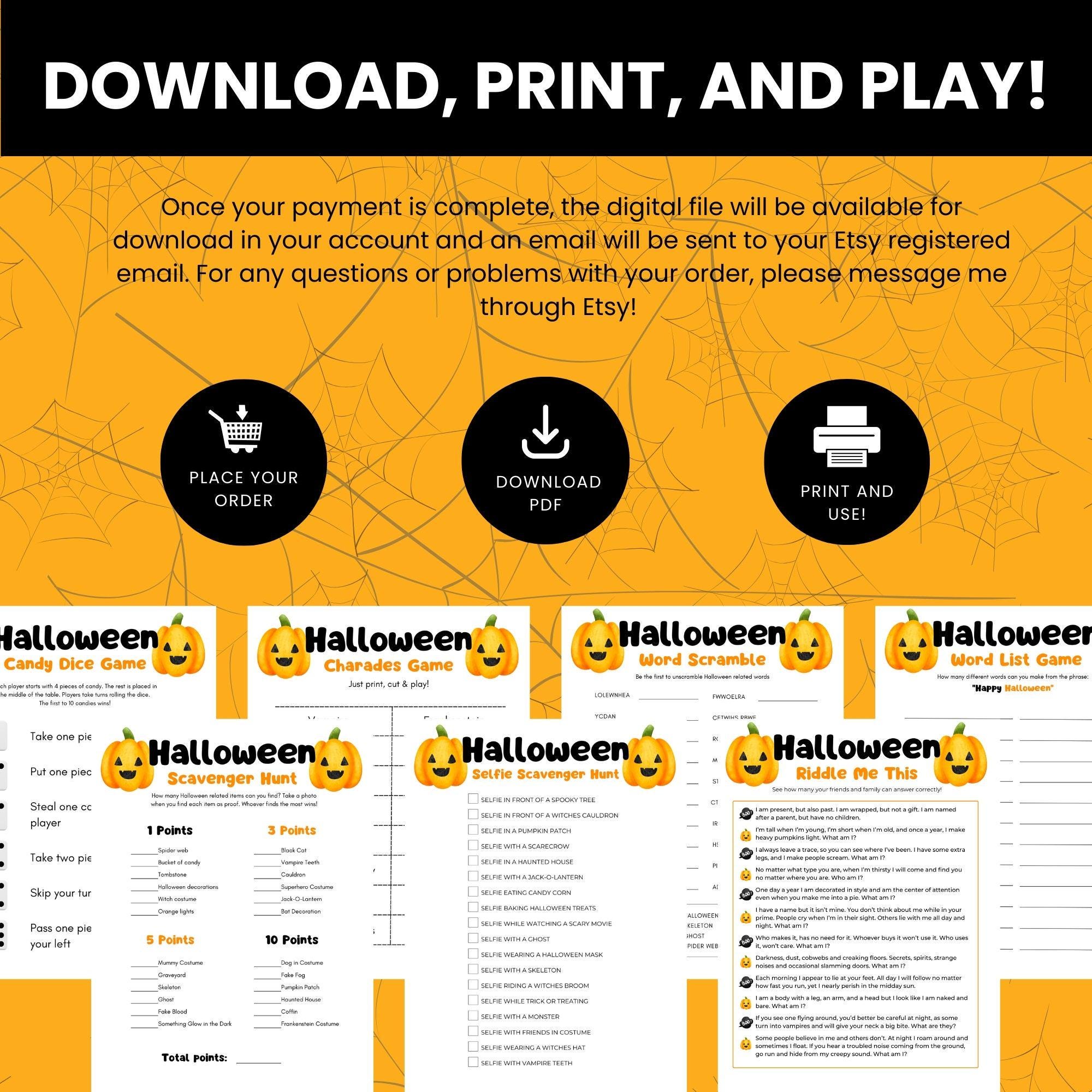 Halloween Party Games Bundle, Kids Halloween Games, Halloween Classroom ...