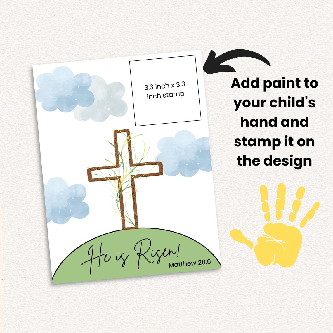 Easter Handprint and Footprint Art Craft Bundle for Toddlers, He is ...