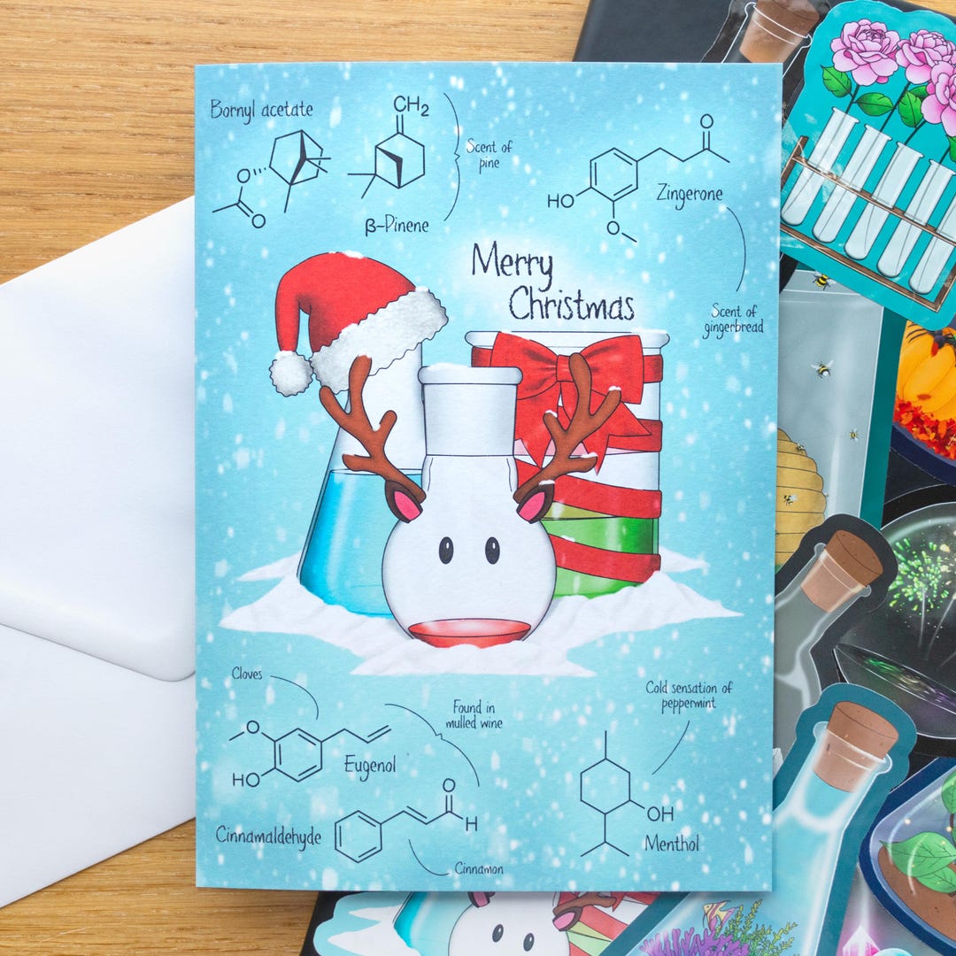 Science Christmas Card | Christmas Cards | Christmas Decor - Etsy