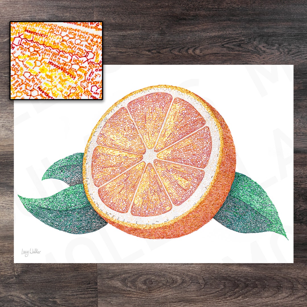 The Orange | Molecule Art | Print | Poster | Science | Chemistry - Etsy