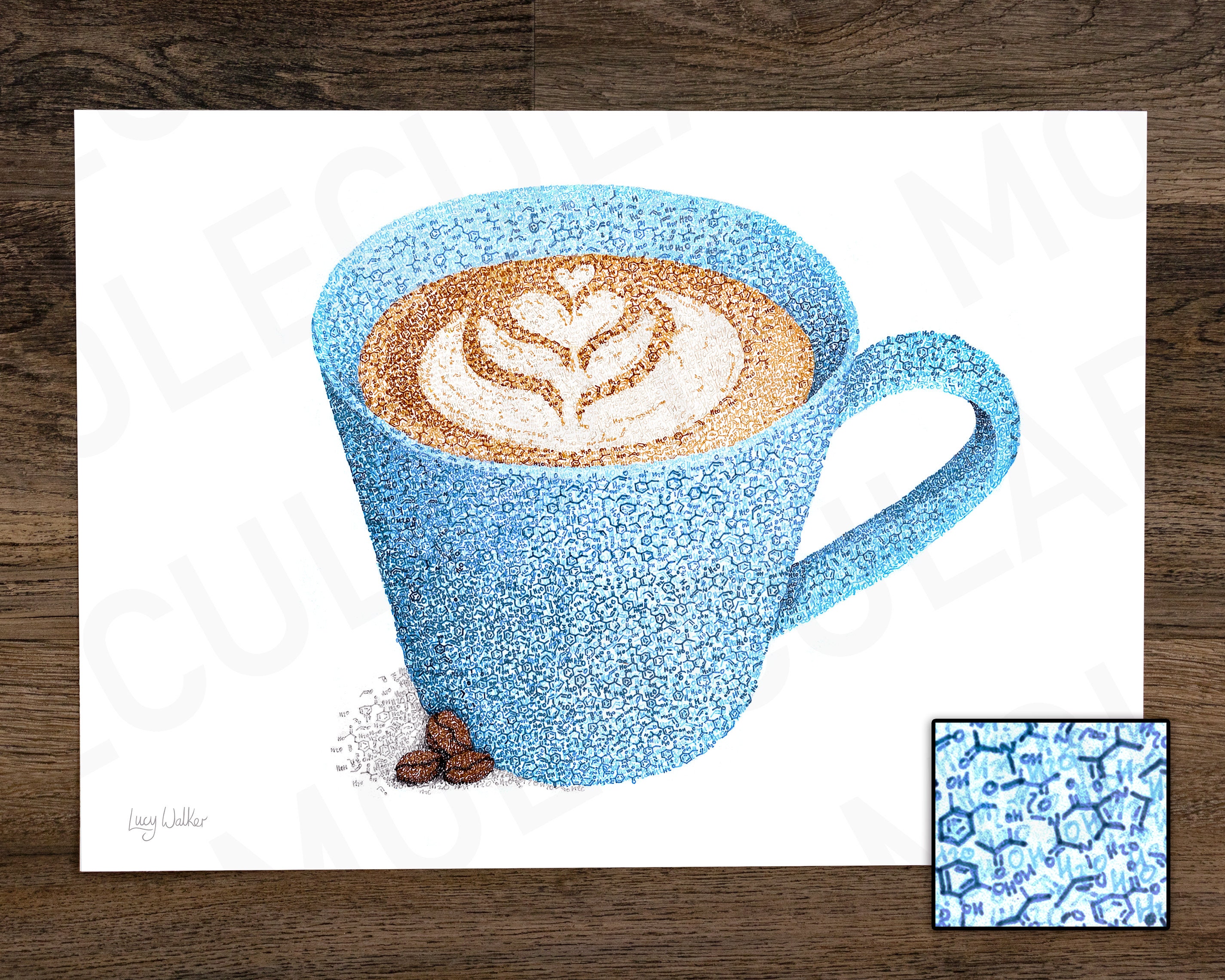 The Coffee Molecule Art Print Poster Science - Etsy