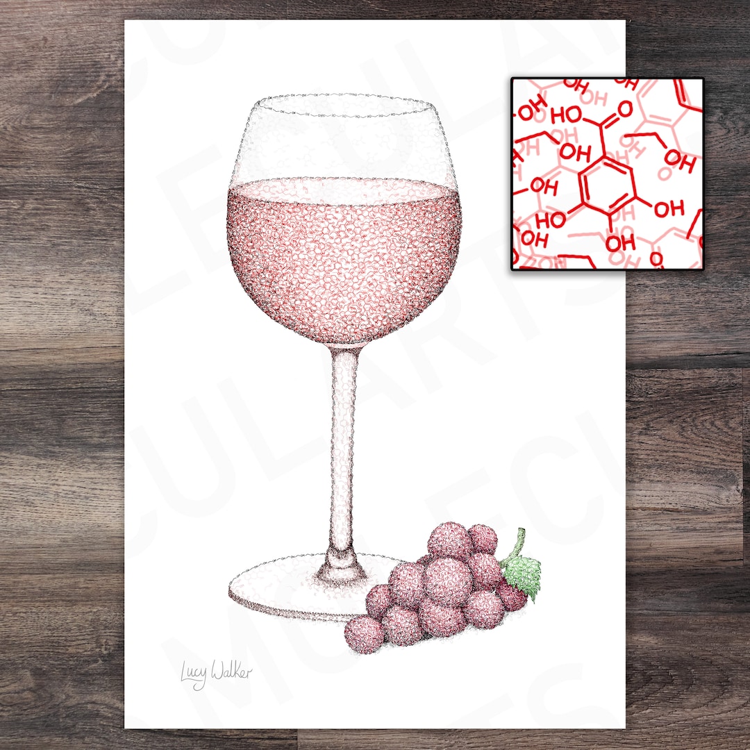 Red Wine | Molecule Art | Print | Poster | Science | Chemistry - Etsy