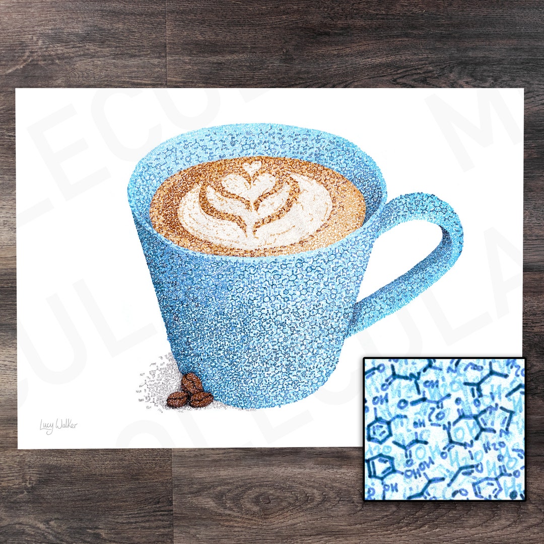 The Coffee | Molecule Art | Print | Poster | Science | Chemistry ...