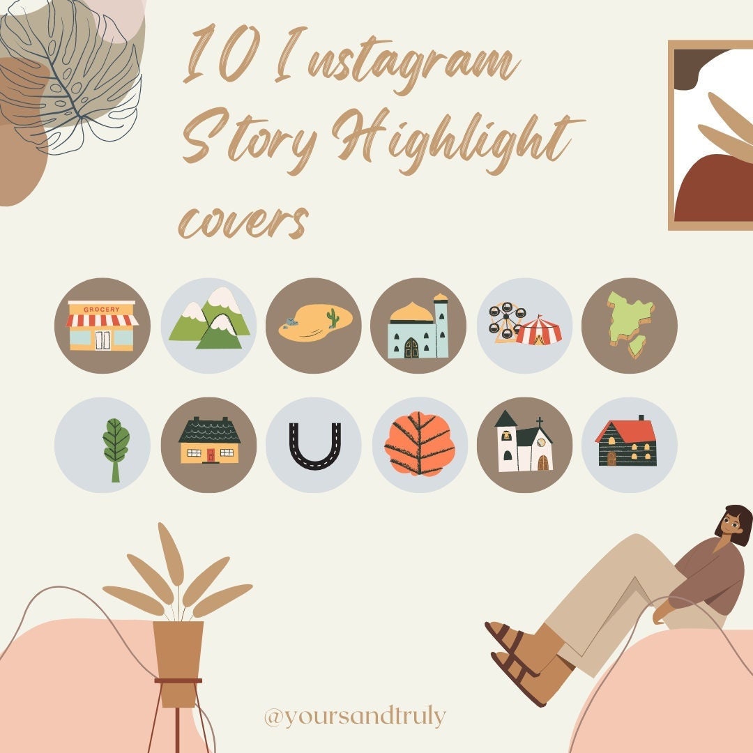 12 Instagram Highlight Covers Canva Templates Abstract Highlight Simple ...
