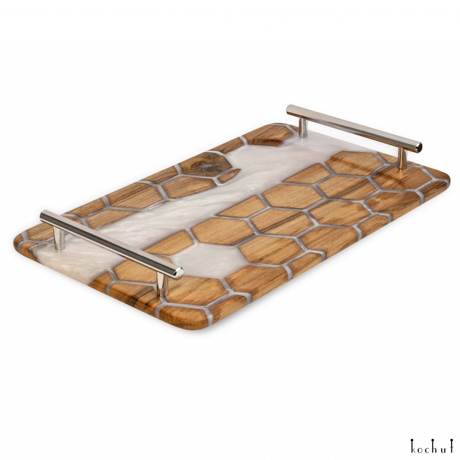 Wooden Epoxy Tray With Handles, Handcrafted Resin Breakfast Tray, New ...
