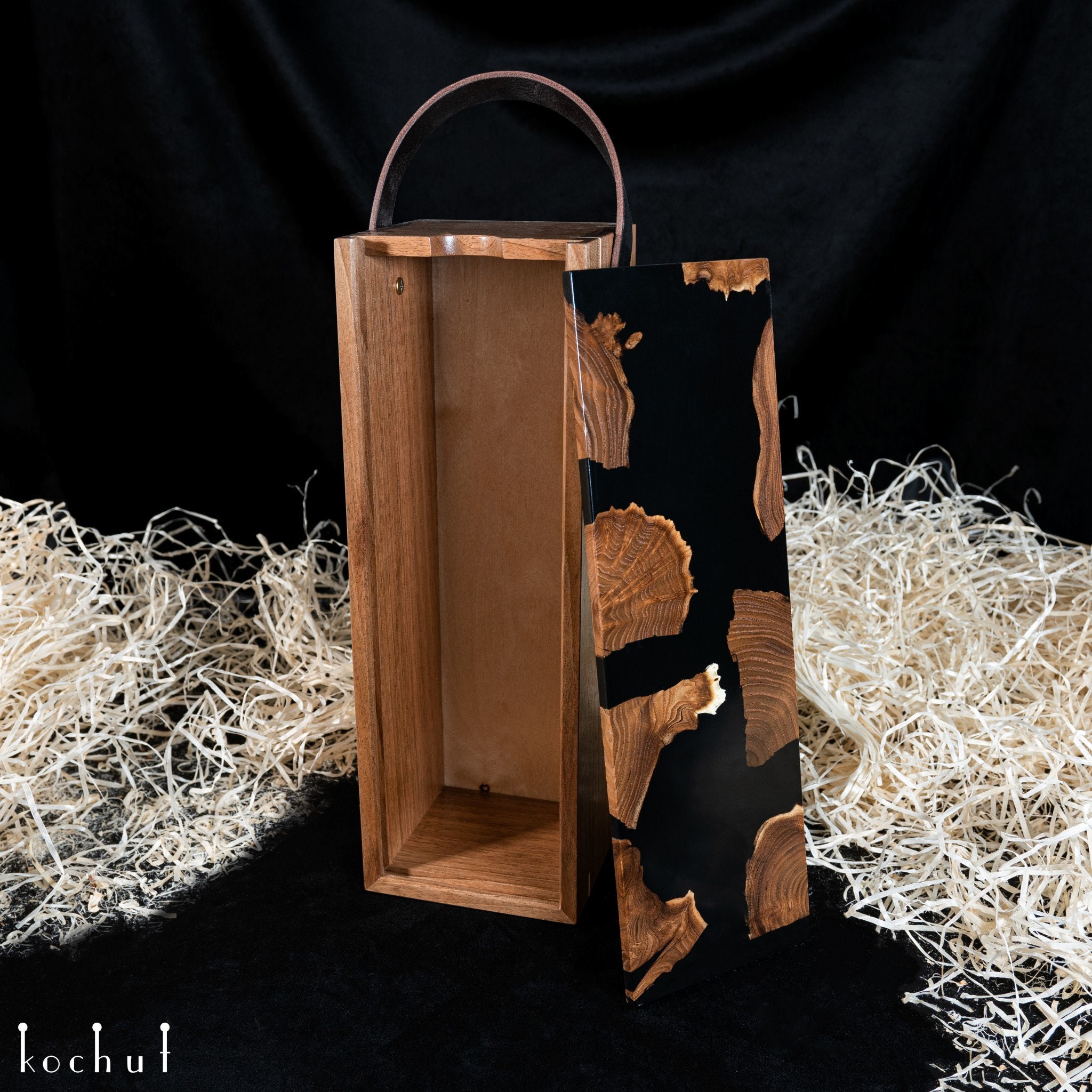 Premium Wine Storage Box, Black Epoxy Bottle Box, Present for Sommelier ...