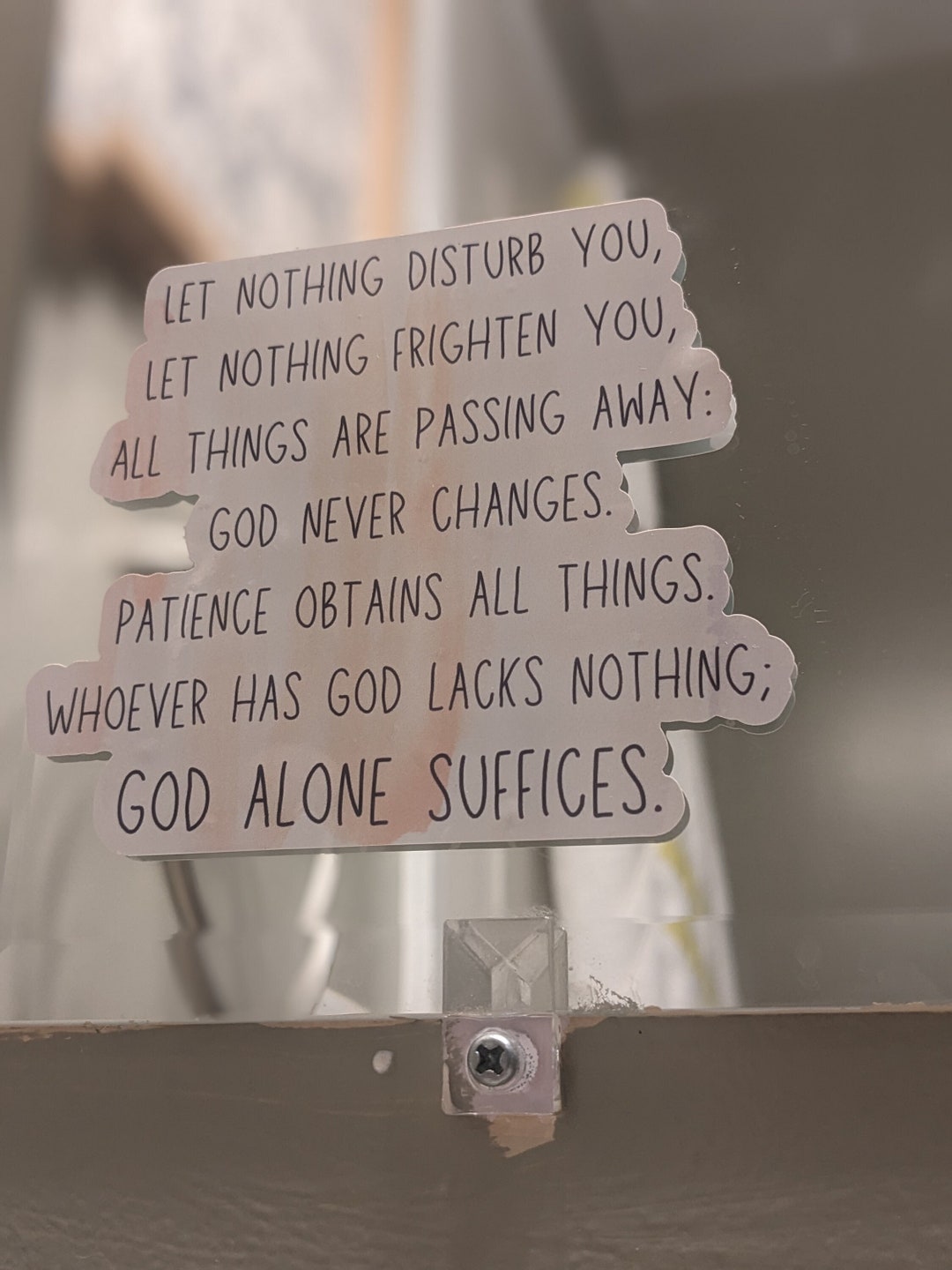 Let Nothing Disturb You Window Cling - Etsy