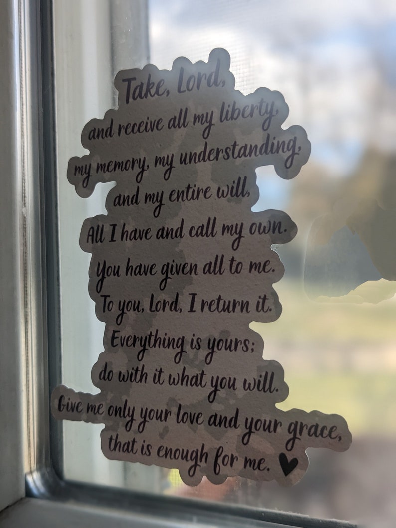 Suscipe Prayer Window Cling - Etsy
