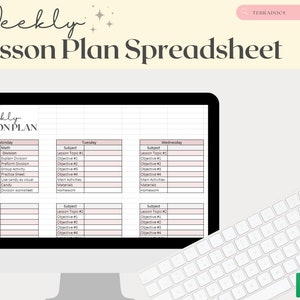 Digital Weekly Lesson Plan Spreadsheet - Etsy