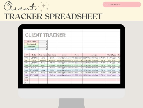 Digital Client Tracker Spreadsheet Excel & Googlesheet - Etsy