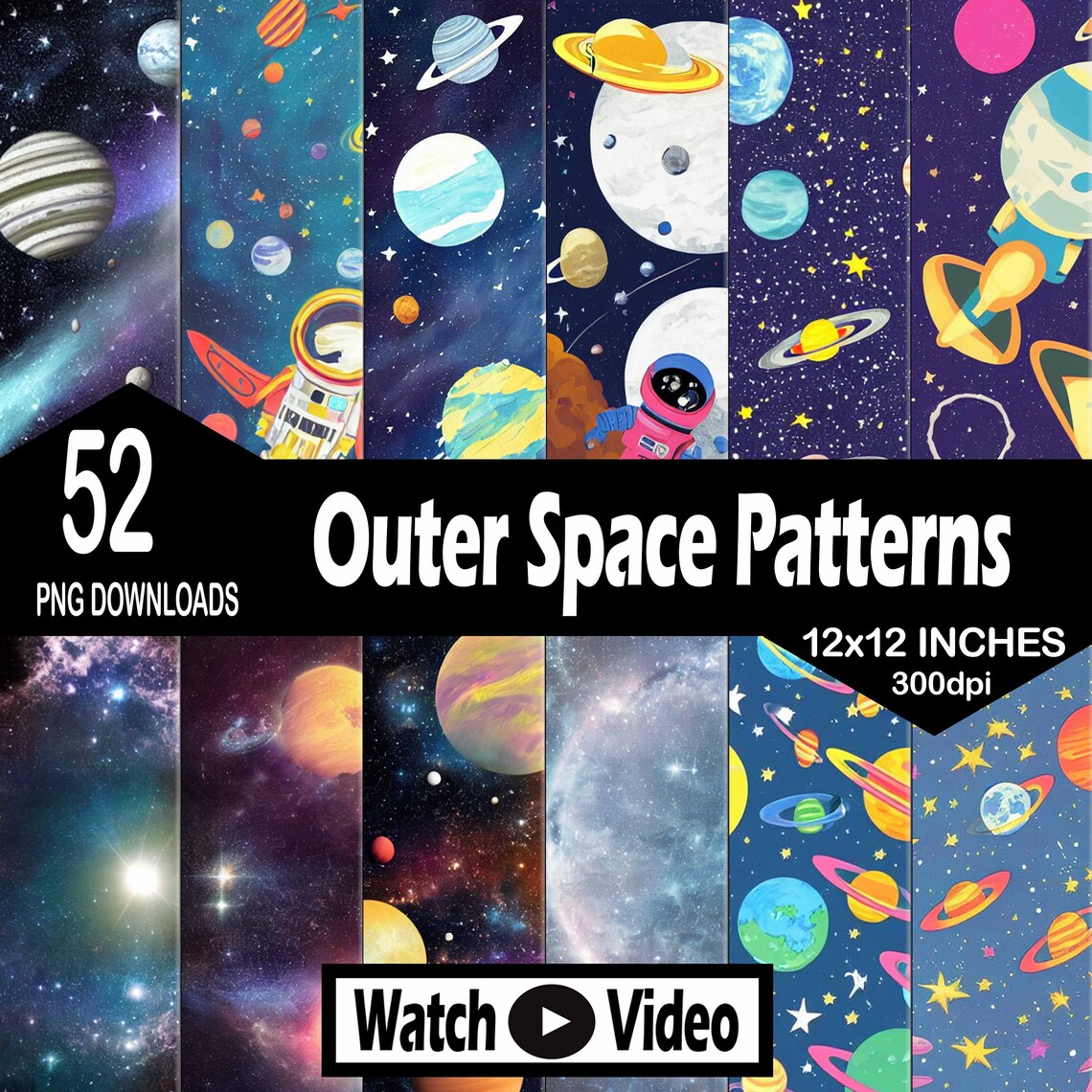 OUTER SPACE PATTERNS Digital Art Print 52 Png Digital - Etsy