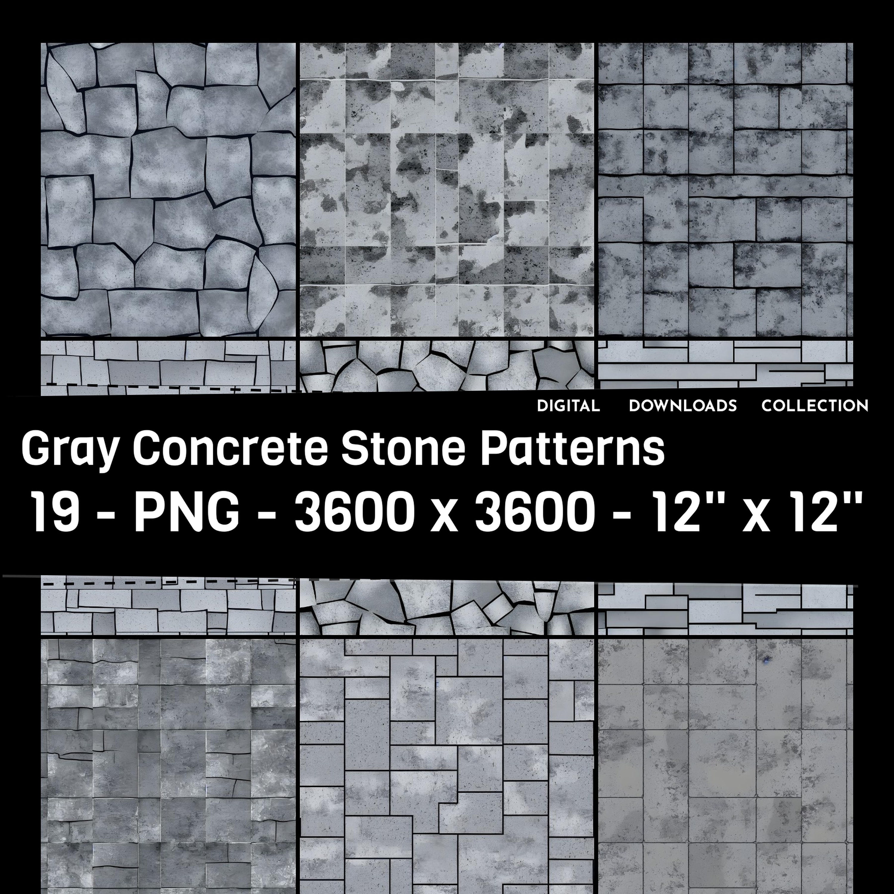 CONCRETE STONE Gray Print Patterns 19 PNG Collection Digital Download ...