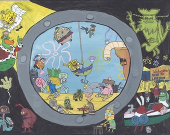 Spongebob Painting Canvas - Etsy