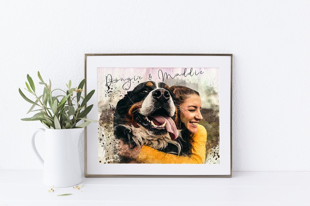 Watercolour Pet Portrait From Photo, Digitally Enhanced Painting of ...