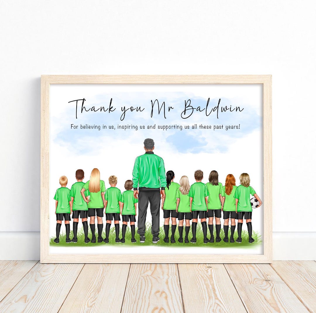 Personalised Sports Coach Thank You Print: P.E Teacher End of Season ...