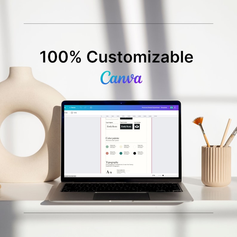 Branding Style Guide Kit Template Logo Design Canva - Etsy