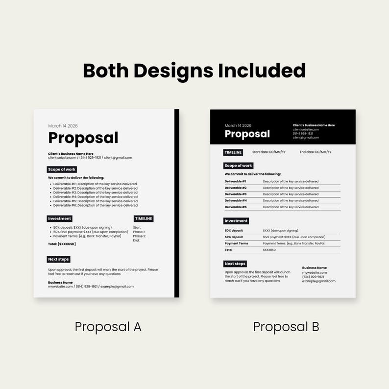 Business Offer Proposal Template, Canva Editable Mockup, Professional ...
