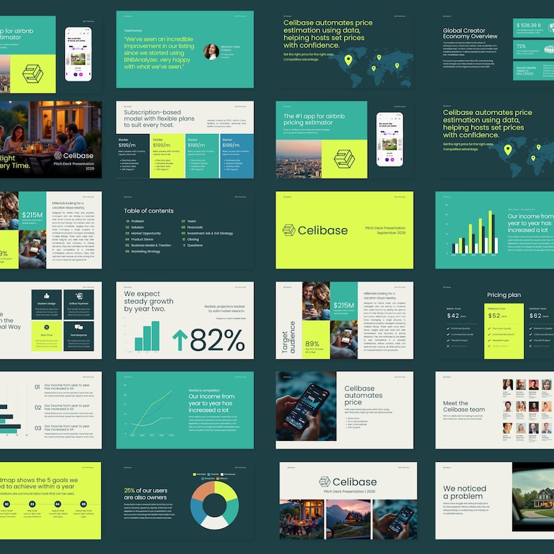 Pro Pitch Deck Canva Presentation Template | 36 Editable Canva Business ...