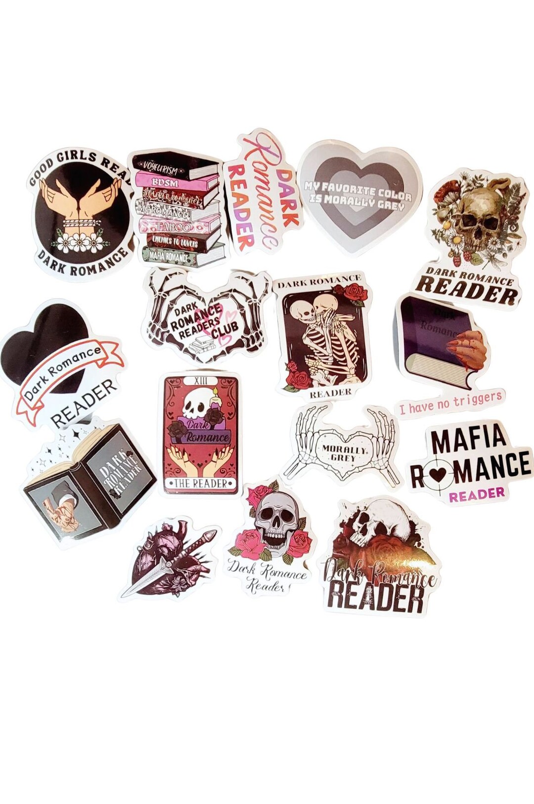16 Bookish Dark Romance Reader Sticker Pack Laptop Kindle Stickers - Etsy