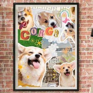 Corgi Collage Poster, High Quality Digital Print Home Decor, Pet ...