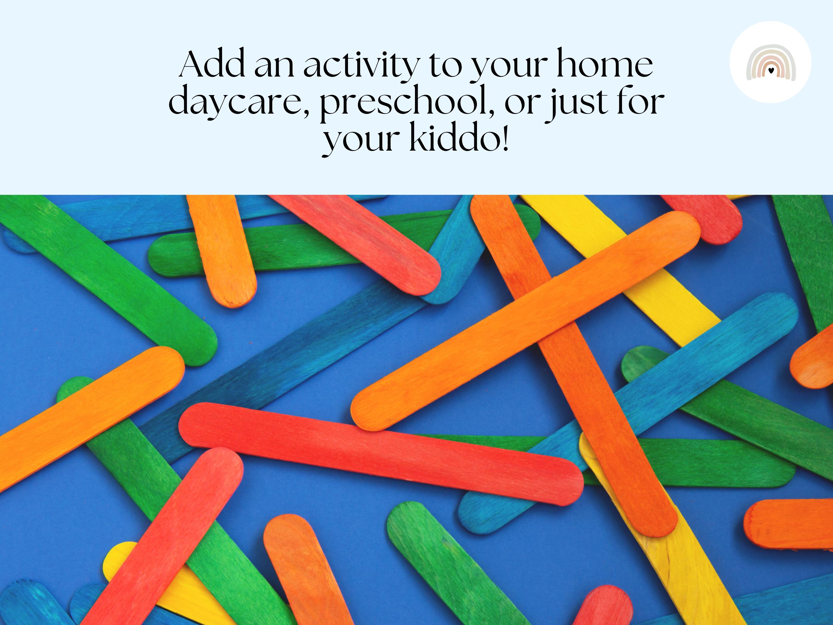Popsicle Stick Shape Cards: Preschool Learning (digital Download) - Etsy