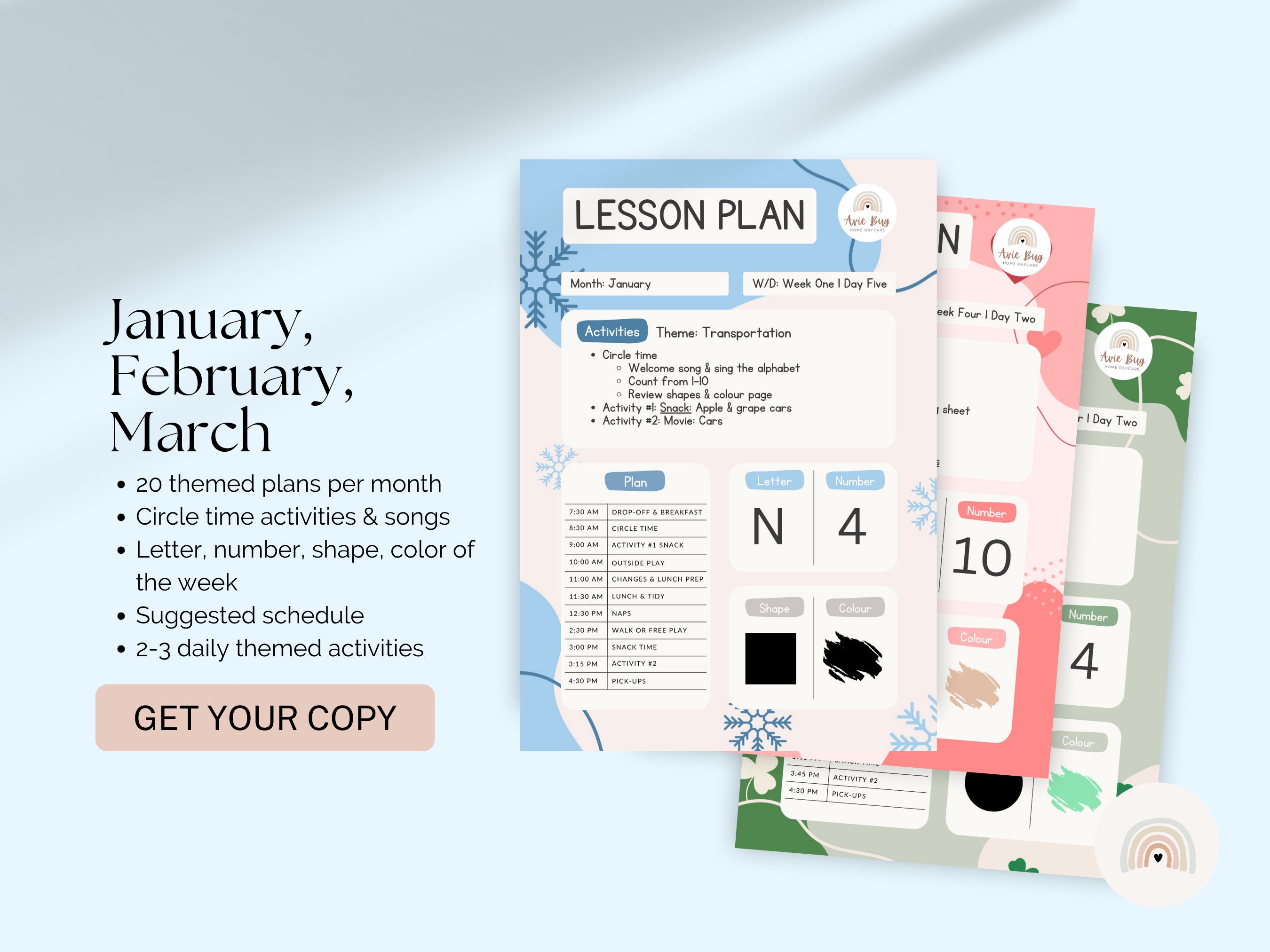 Editable Daycare Lesson Plans: 12 Month Preschool Curriculum (digital ...