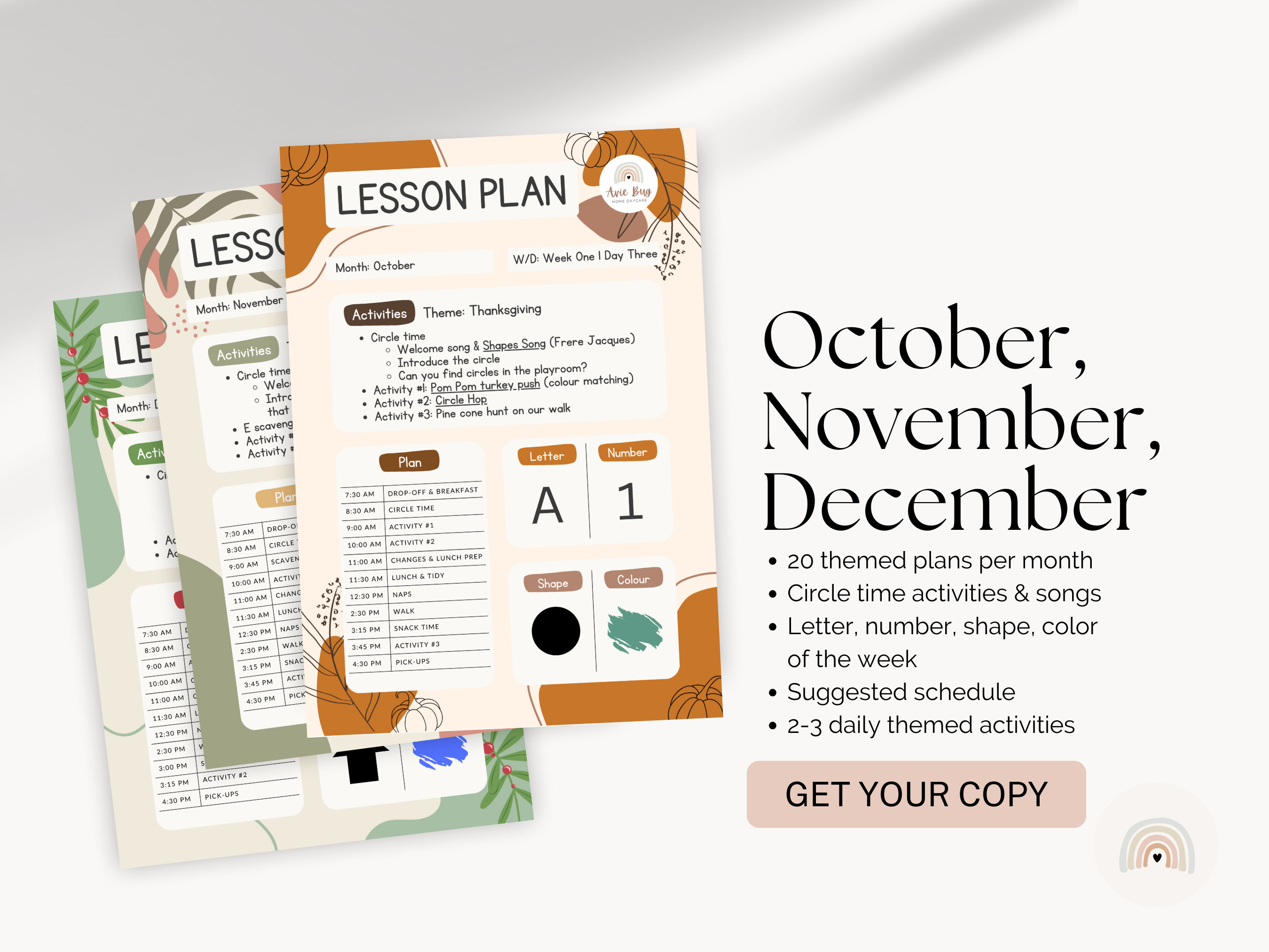 Editable Daycare Lesson Plans: 12 Month Preschool Curriculum (digital ...