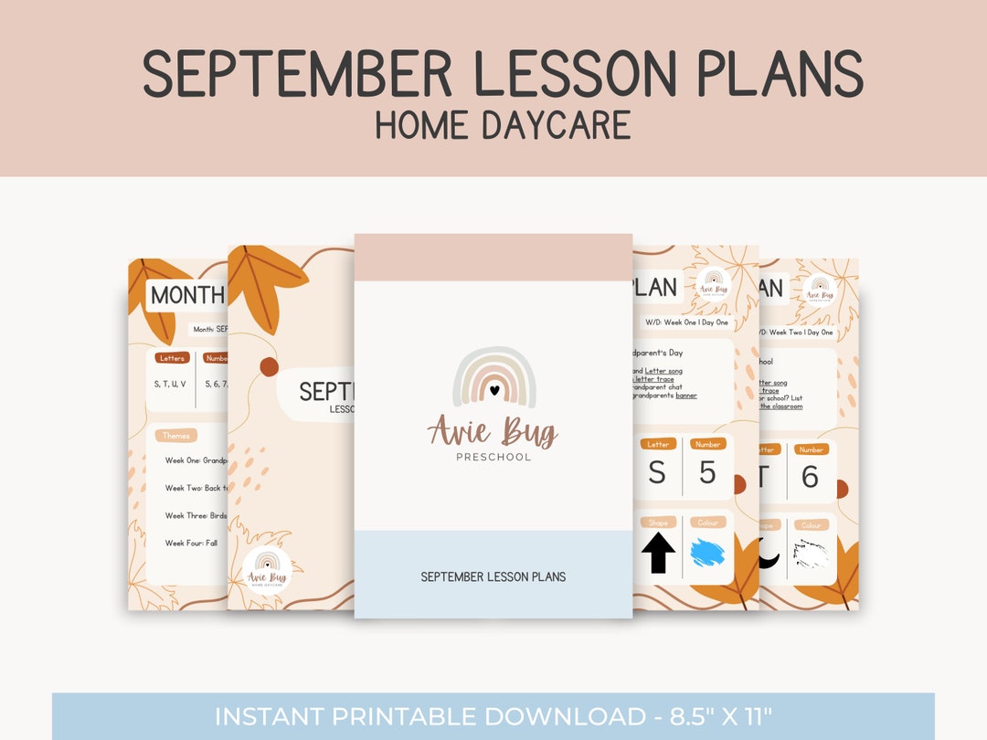 September Home Daycare Lesson Plans: Preschool & Toddler Learning ...