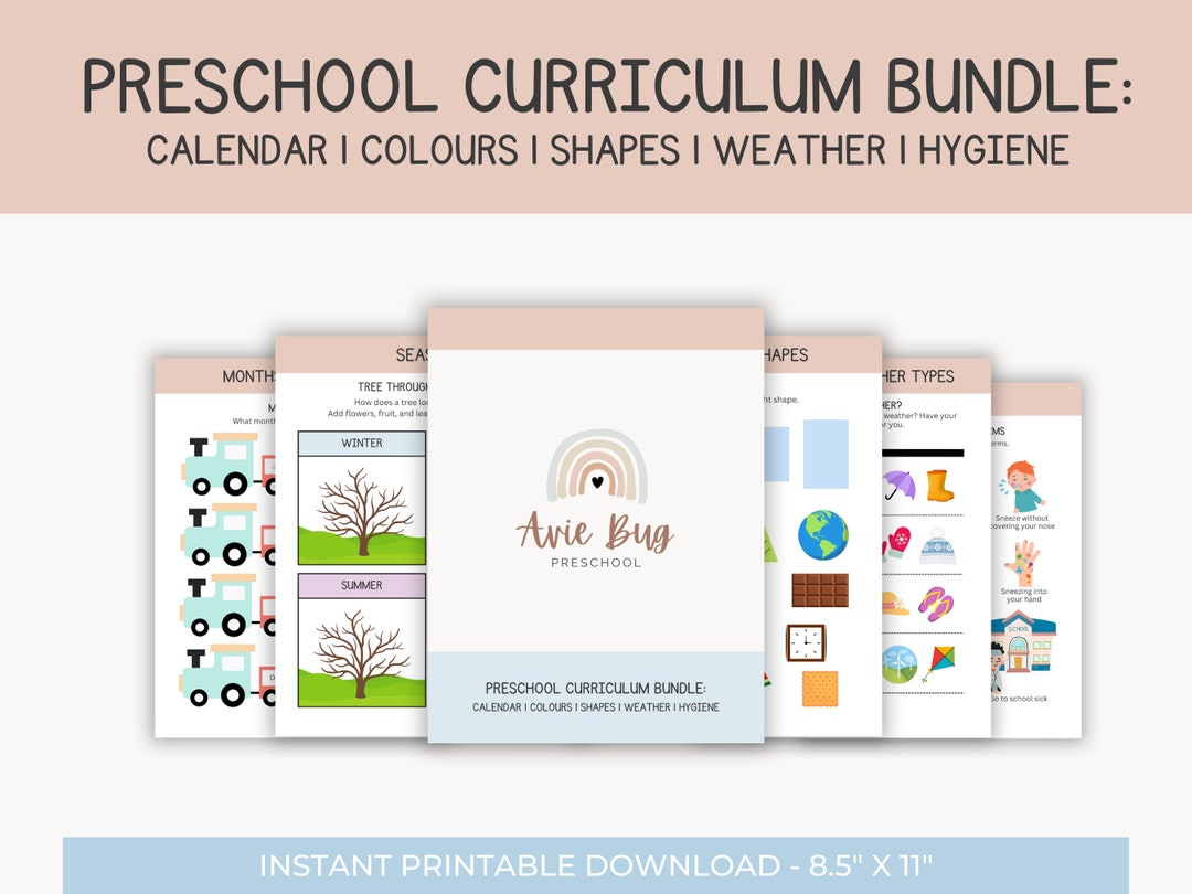 Preschool Curriculum Bundle | Calendar| Colours | Shapes | Weather ...
