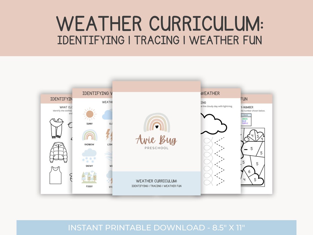 Weather Curriculum | Identifying | Tracing | Weather Fun | Preschool ...