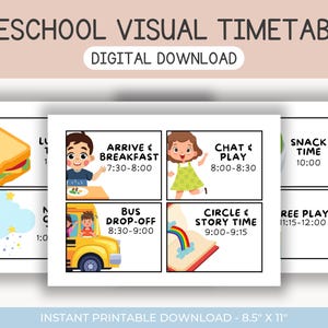 Preschool Visual Timetable: Editable Daily Schedule (digital Download ...