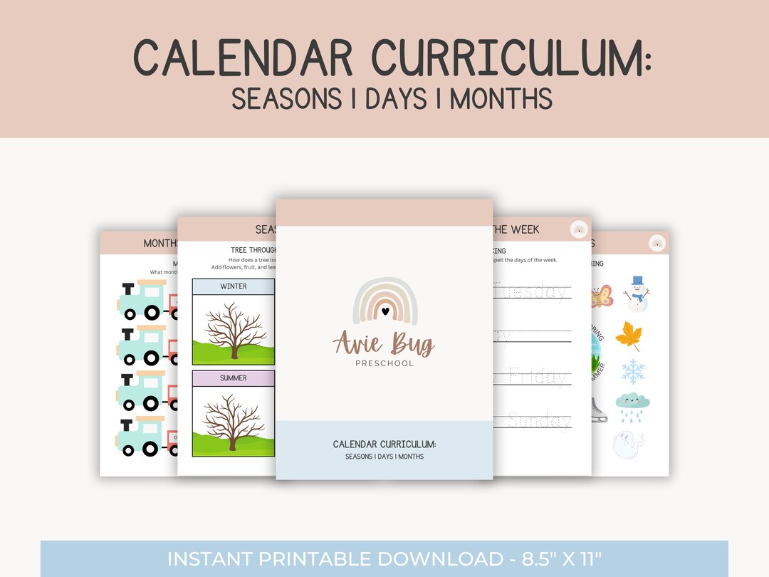 Calendar Curriculum | Seasons | Months | Days | Preschool Learning ...