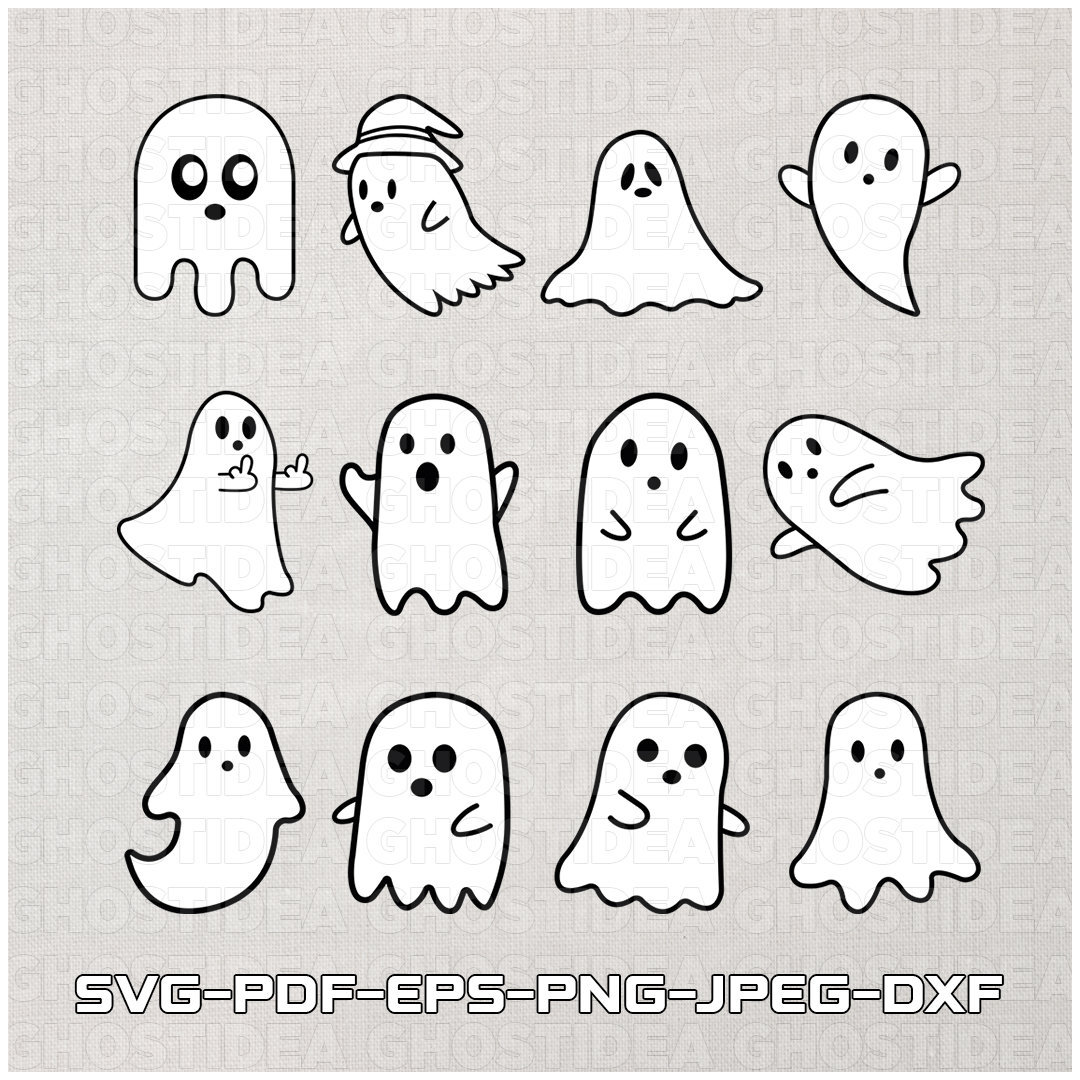 Ghost SVG - Ghost SVG Bundle - Ghost Face Svg - Digital Clipart Svg Png ...