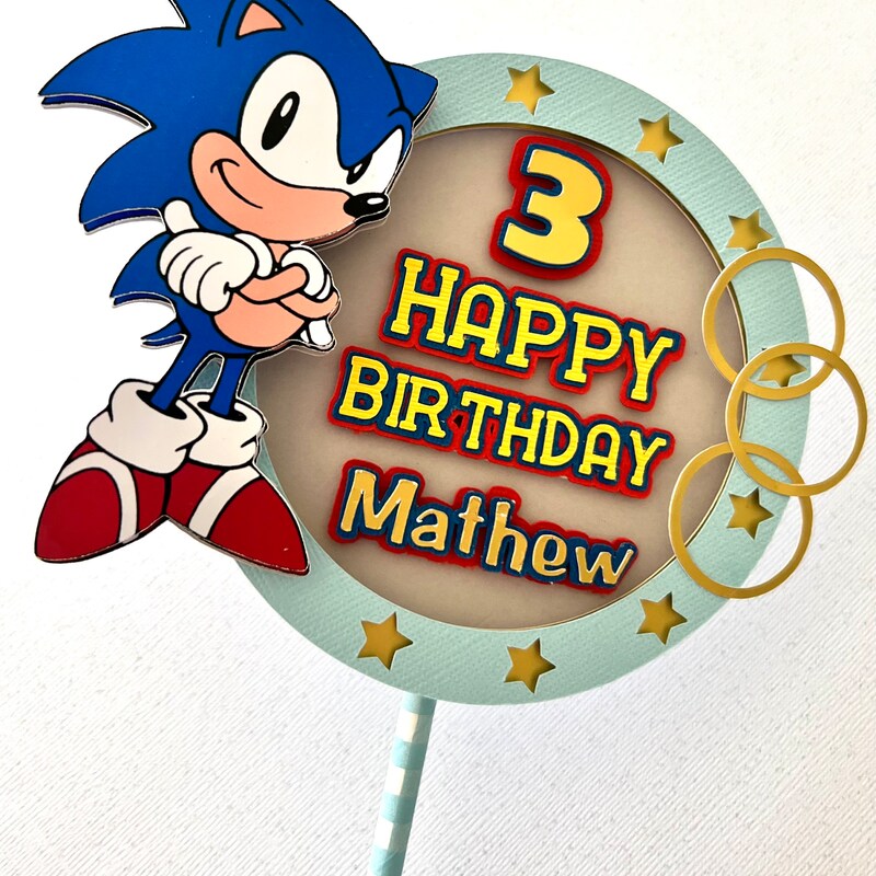 Sonic Cake Topper - Etsy