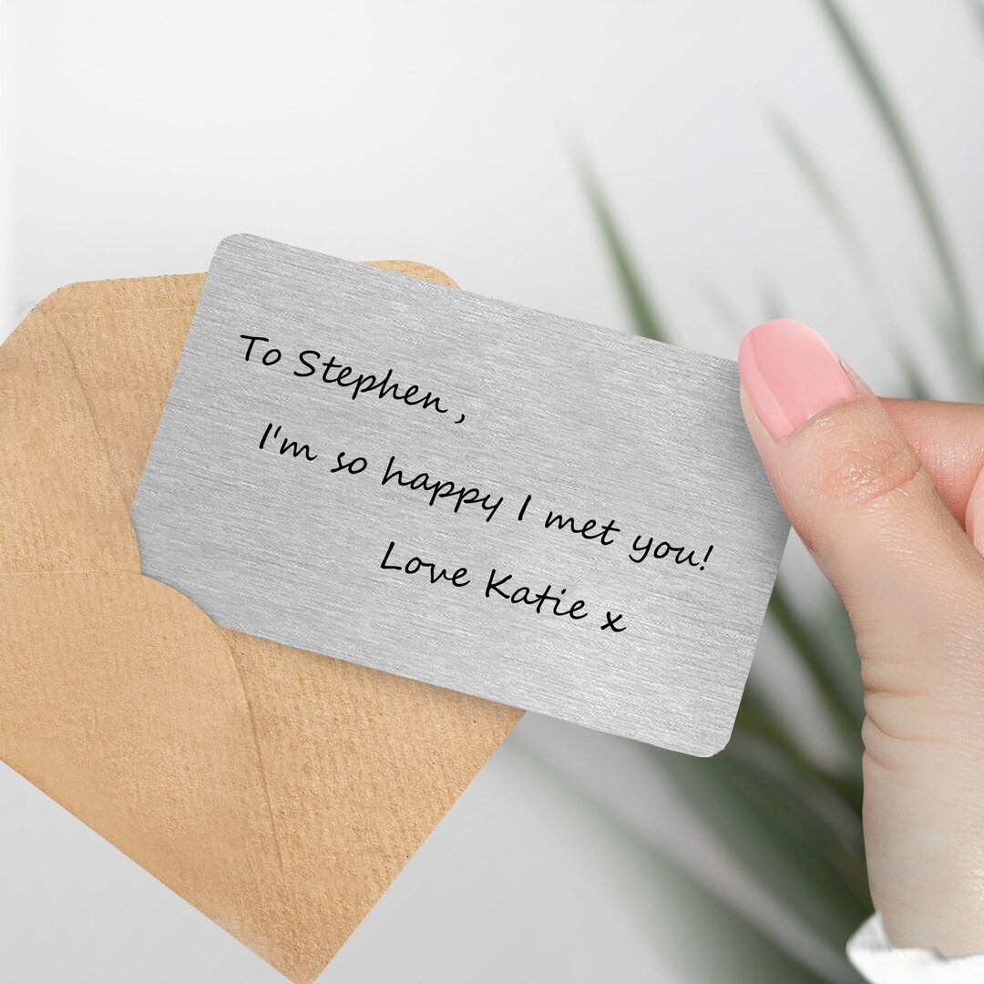 Personalised Handwriting Wallet Card - Unique and Sentimental Keepsake ...