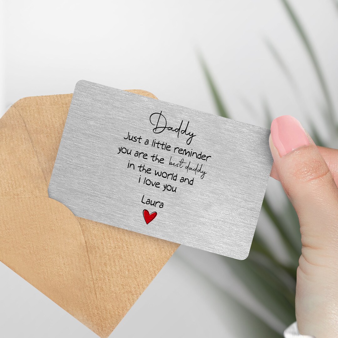 Personalised Metal Wallet Photo Card for Dad Husband Grandad Gift ...