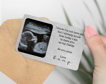 Pregnancy Announcement Baby Scan Metal Wallet Photo Card Insert ...
