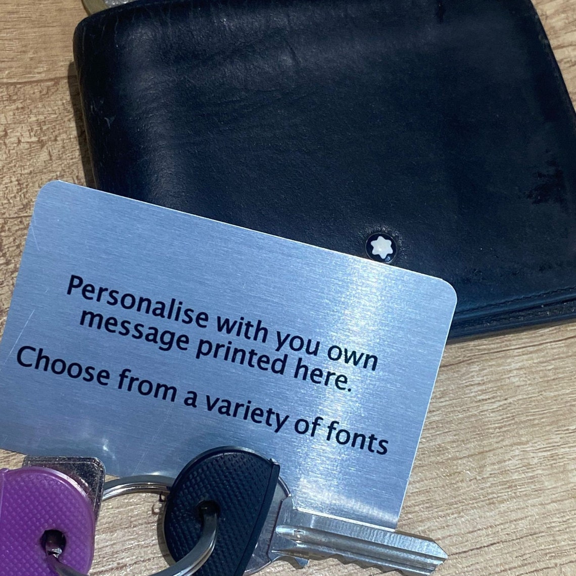 Personalised Metal Wallet Card Add Any Text Custom Card - Etsy UK