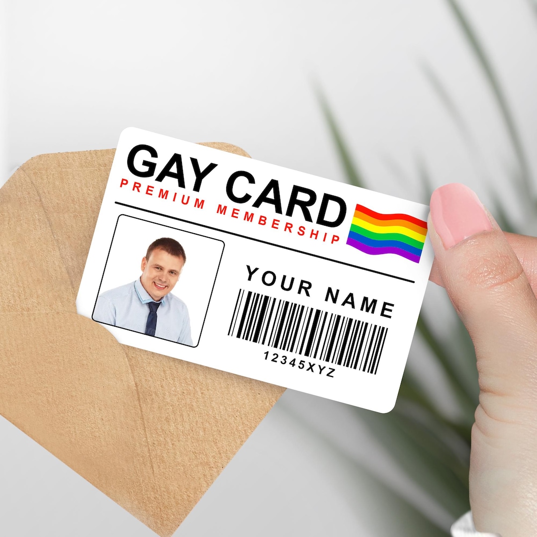 Personalised GAY CARD - Premium Lifetime Membership, Joke Meme, Funny Gift, Gift for Prank ...