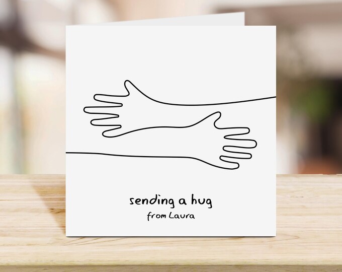 Virtual Hug Card | Long Distance Greeting Card (printable File INSTANT ...