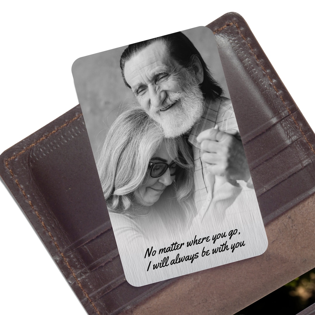 Personalised Aluminium Photo Wallet Card - Black & White Memoriam ...