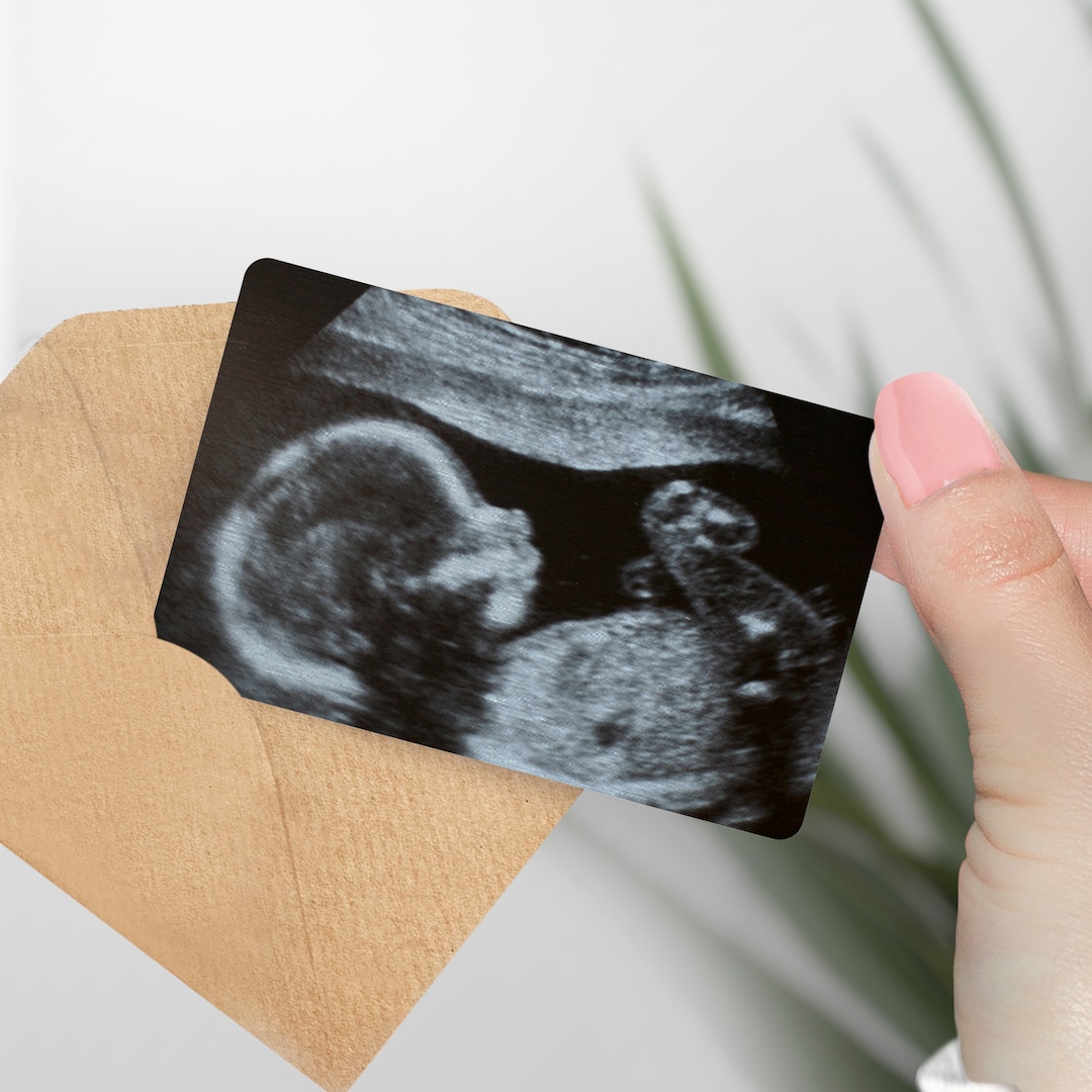 Baby Scan Gift Metal Wallet Photo Card, Sonogram Gift - New Daddy Gift ...